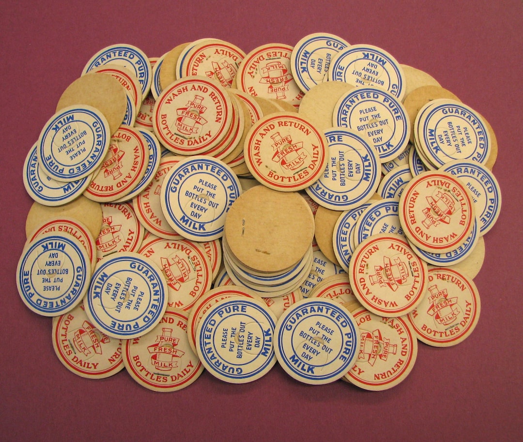 100 Vintage Milk Bottle Caps, Vintage Generic Milk Bottle Caps, Vintage ...