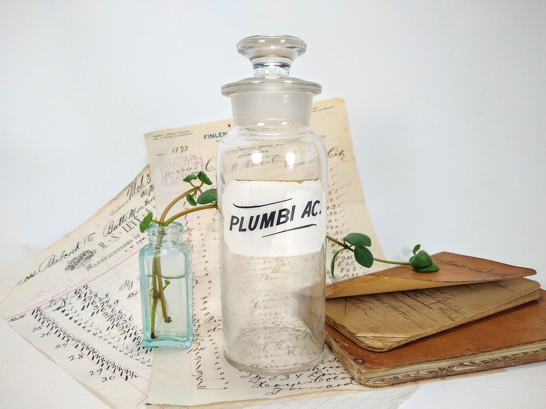 Poison! Lead Acetate Apothecary Bottle With Stopper, Label Under Glass ...