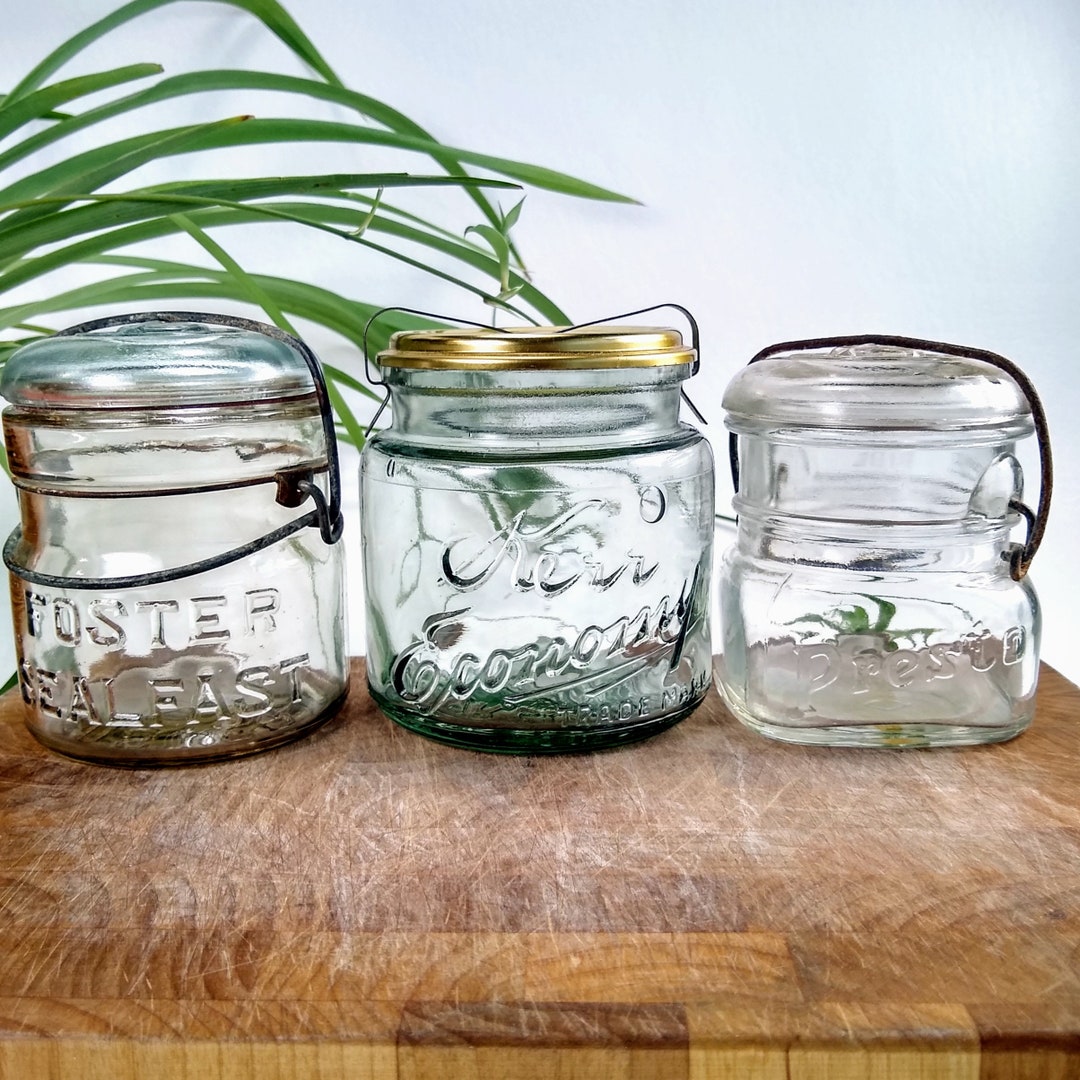 Set of 3 Half Pint and Third Pint Jars, Half Pint Fruit Jars With Lids ...