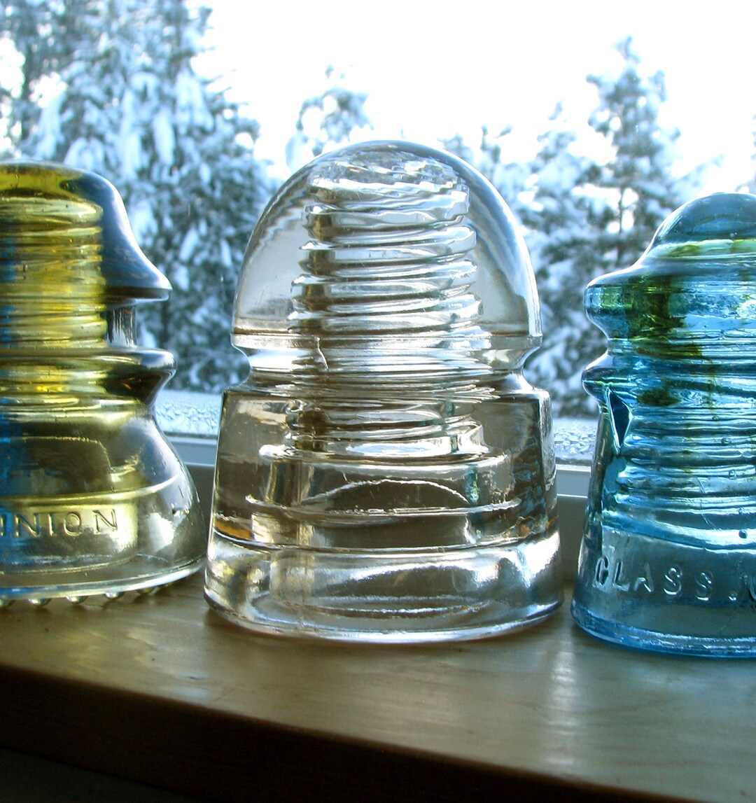 Nice! Light Straw YELLOWISH / Peach Canadian Old Glass Insulator, Cd ...