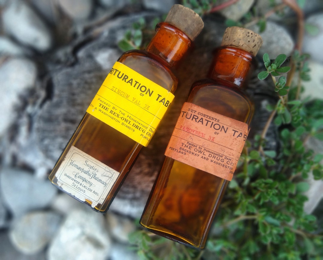 Pair, Owl Drug, Rex Owl Drug Bottles, Trituration Tablets, Apothecary ...