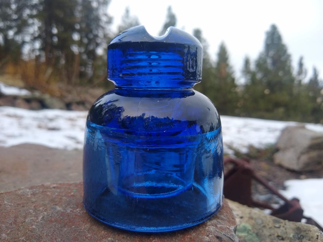 COBALT BLUE Soviet Union Glass Insulator, Vintage Russian Insulator ...