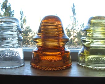 Steely Sky Blue PRIVATE ISSUE N A J Glass Insulator, Hemingray-19 Style ...