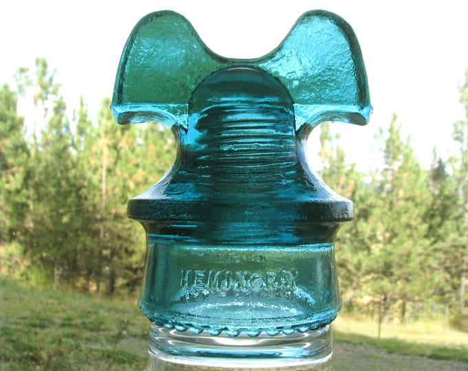 Aqua Glass Hemingray Insulator, "mickey Mouse" CD 257, Power Line No ...