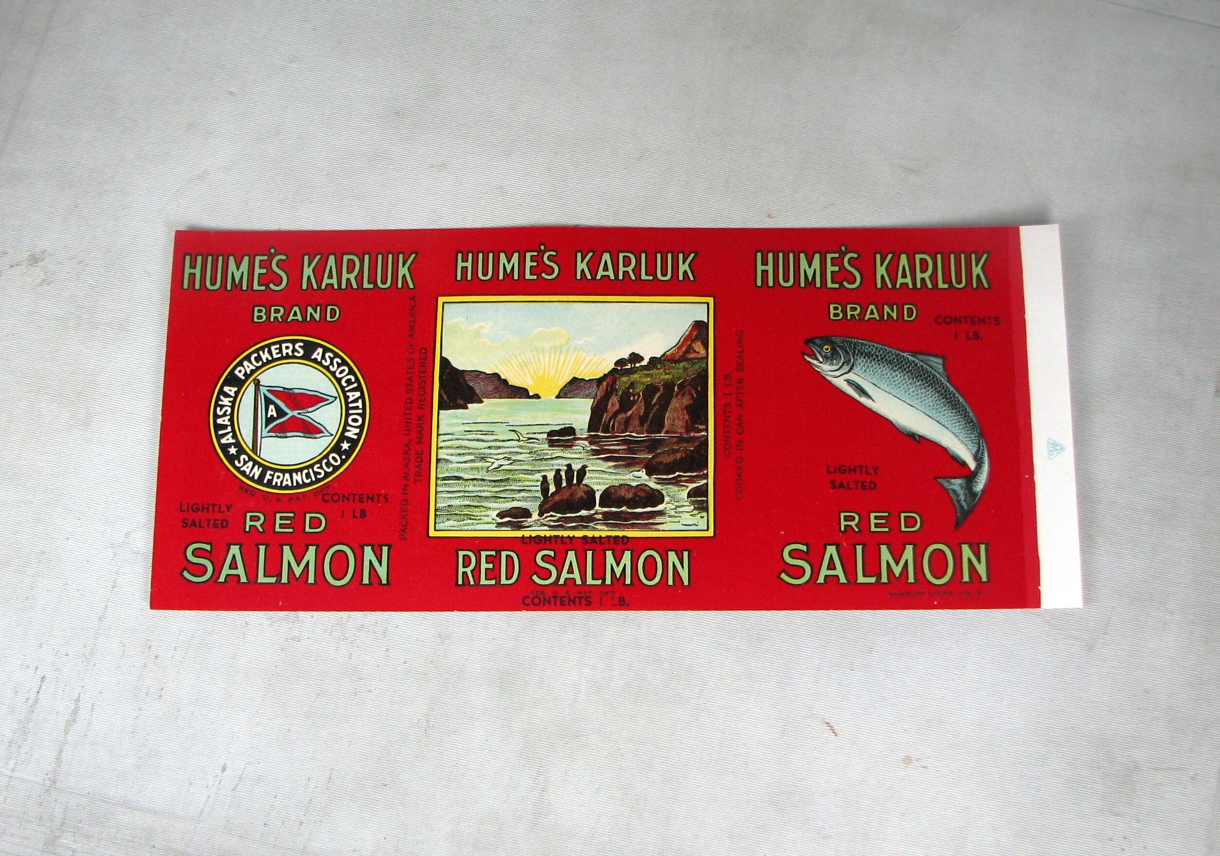 Authentic ALASKA Packers salmon can label HUME'S KARLUK | Etsy