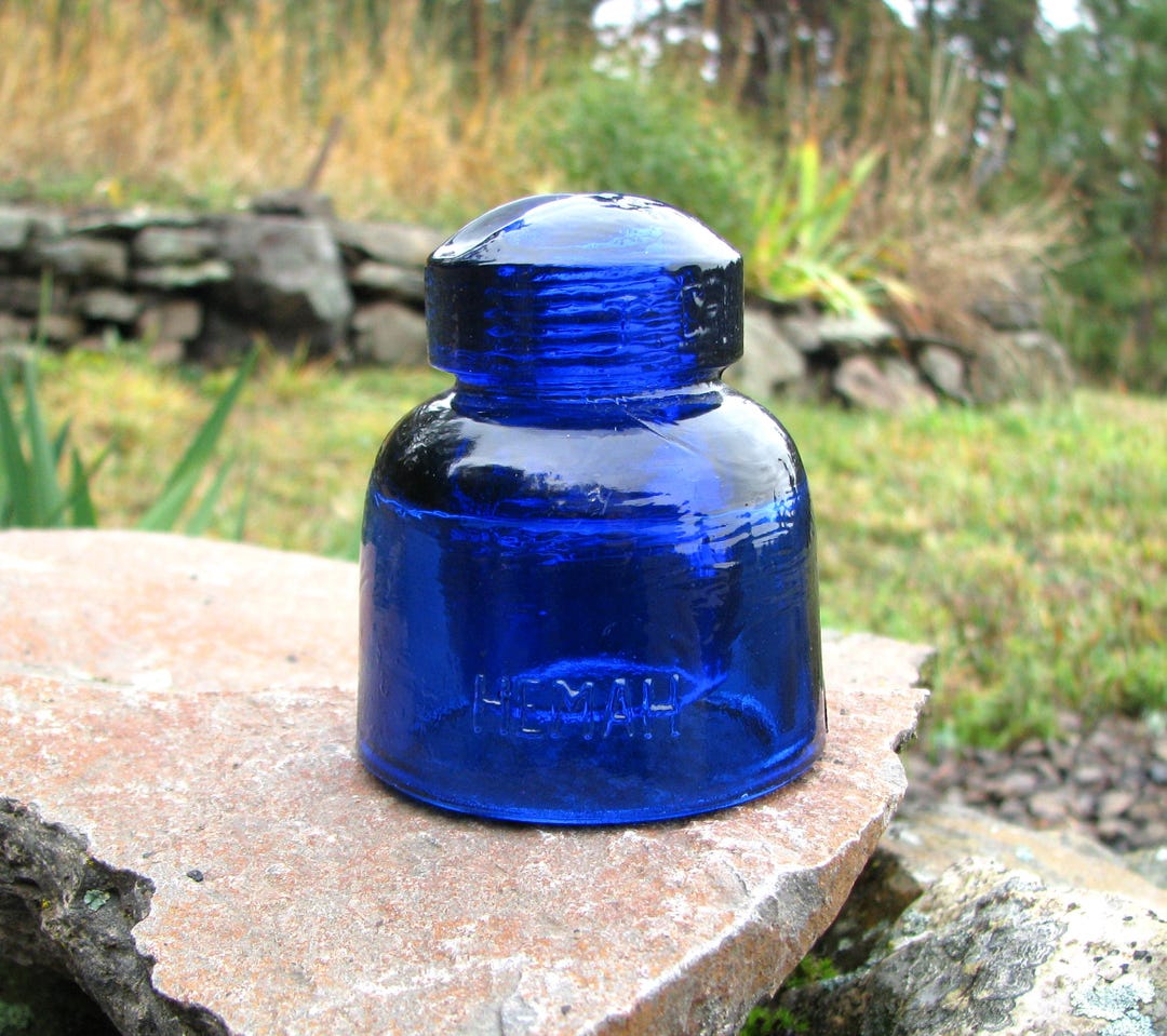 Authentic! COBALT BLUE Soviet Union Glass Insulator, Vintage Electrical ...