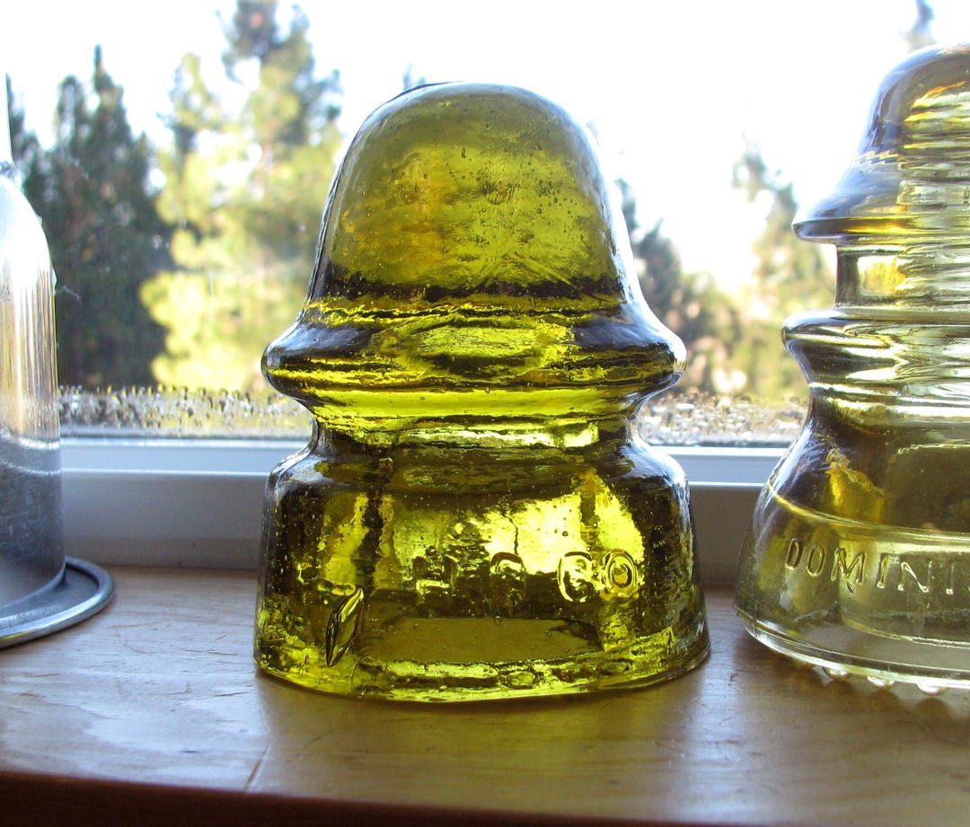 Private Issue YELLOW AMBER Glass Insulator, Mark LAUCKNER Cd 162 Style ...