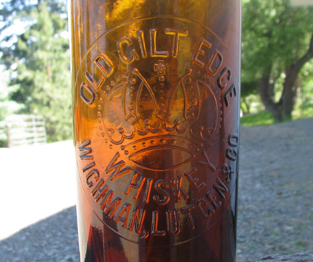 Pre-prohibition OLD GILT EDGE, Wichman Lutgen & Co Bottle, Antique San ...