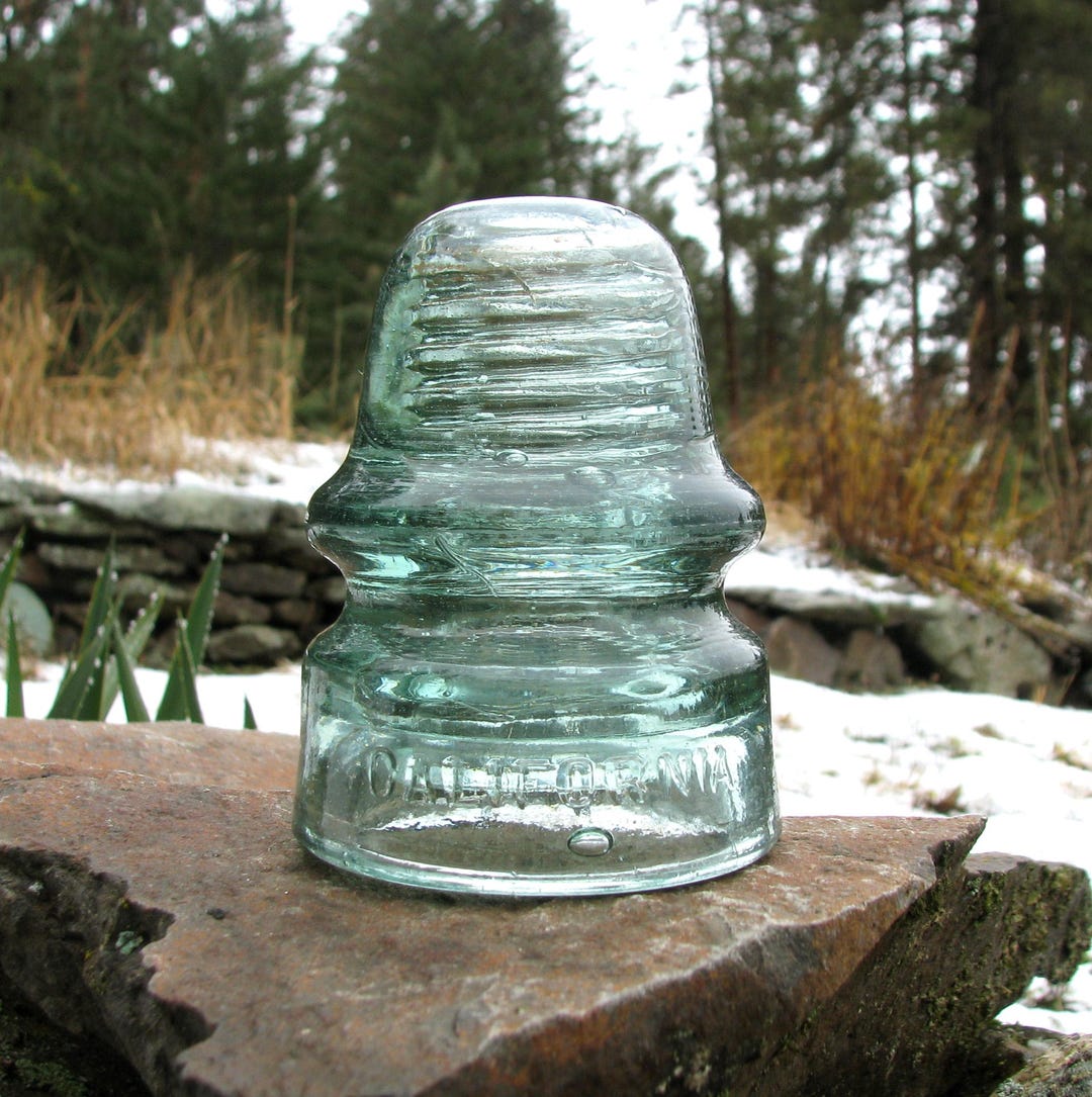 SAGE GREEN Glass CALIFORNIA Insulator, Cd 161 Insulator, Power Line ...