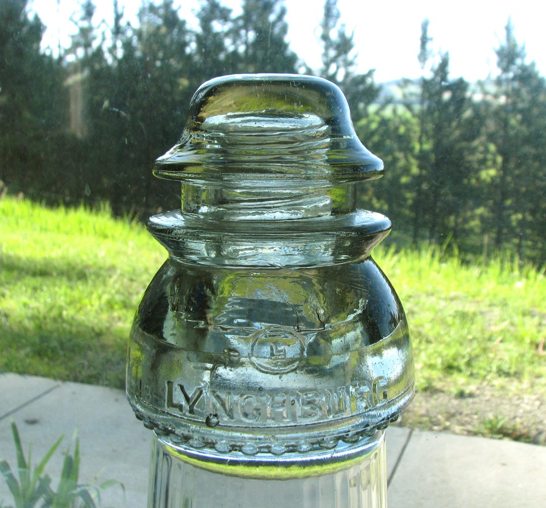 1920s Old LYNCHBURG Glass Insulator, Light STRAW Colored Glass ...