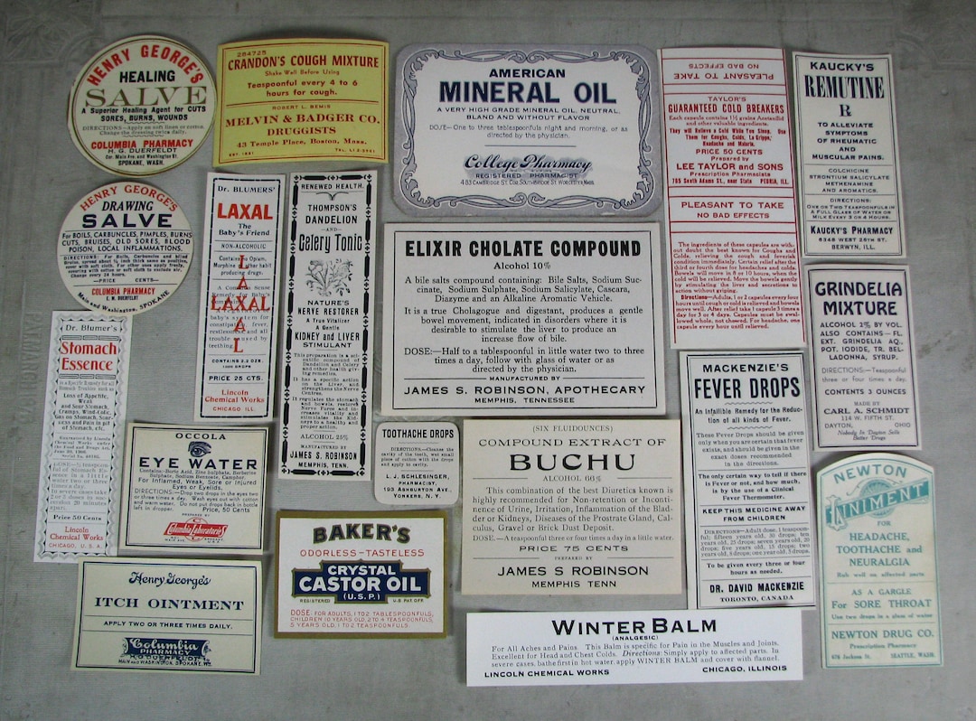 19 Neat Old Patent Medicine Bottle and Container Labels, Fever Drops ...