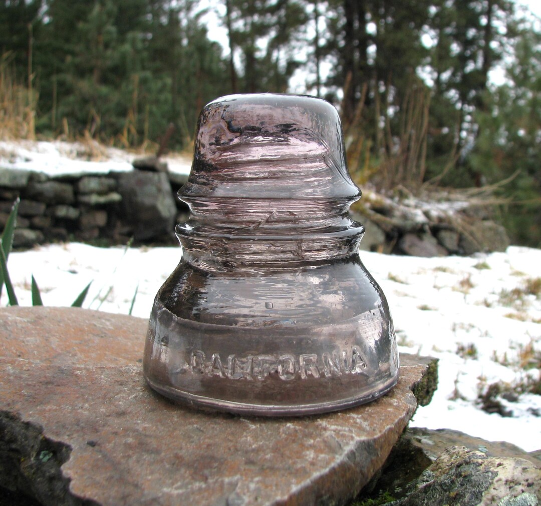 Smoke & PURPLE Glass CALIFORNIA Insulator, Cd 152 Insulator, Telephone ...