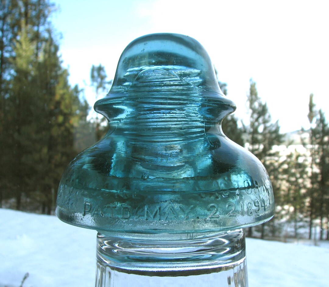 FRED LOCKE, Victor NY, Patent 1894, Glass Insulator, Cd 287 Power Line ...