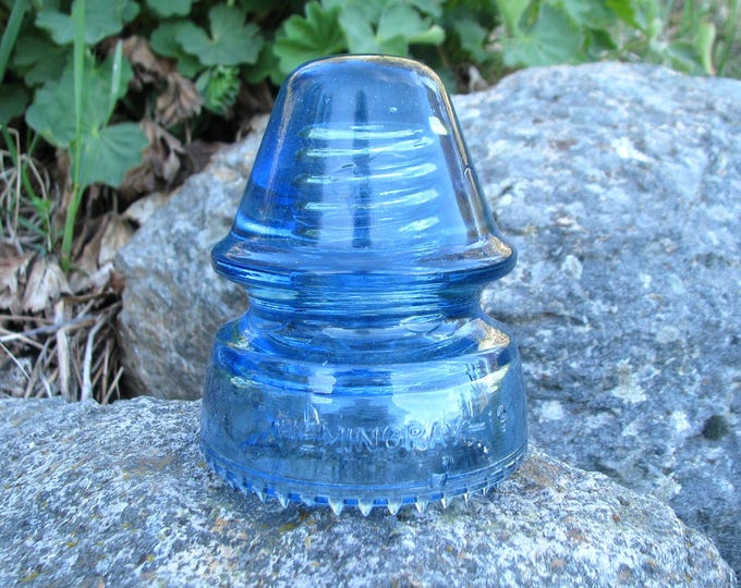 Steely Sky Blue PRIVATE ISSUE N A J Glass Insulator, Hemingray-19 Style ...