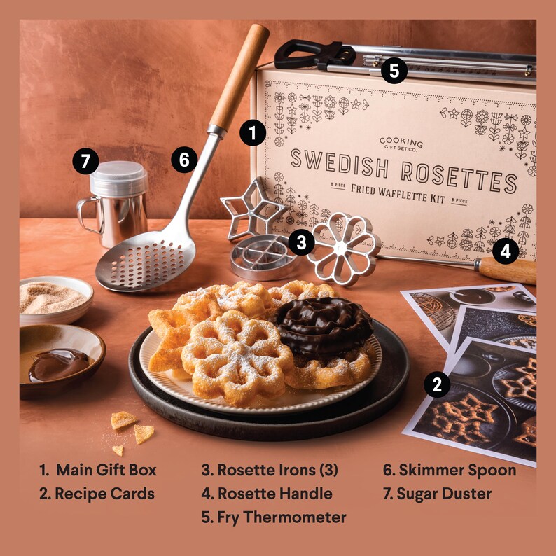Swedish Rosettes Kit Bunuelos DIY Cookie Maker Vintage Waffle Iron ...