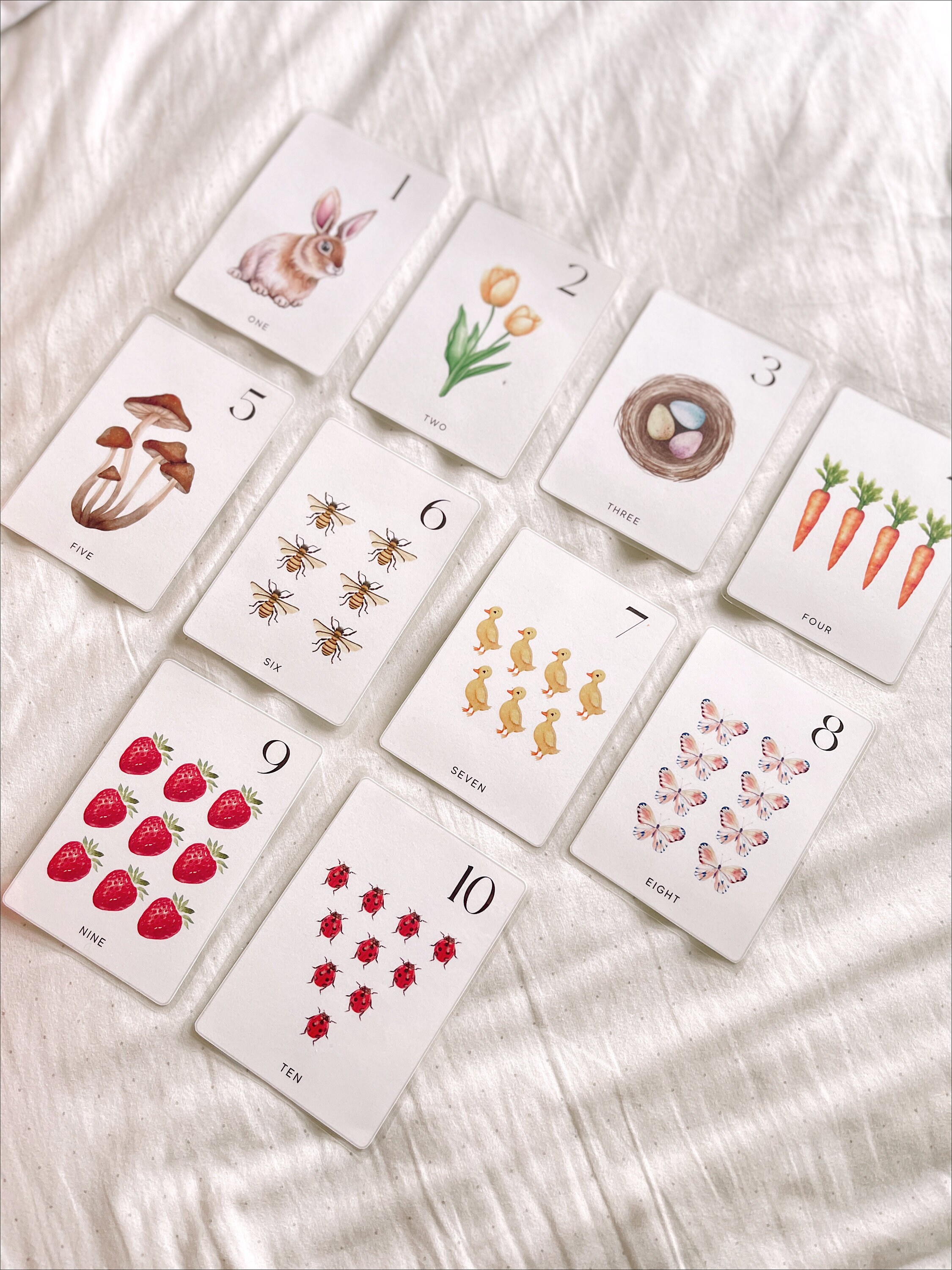 Printable Watercolor Nature Number Cards 1-10 Preschool - Etsy