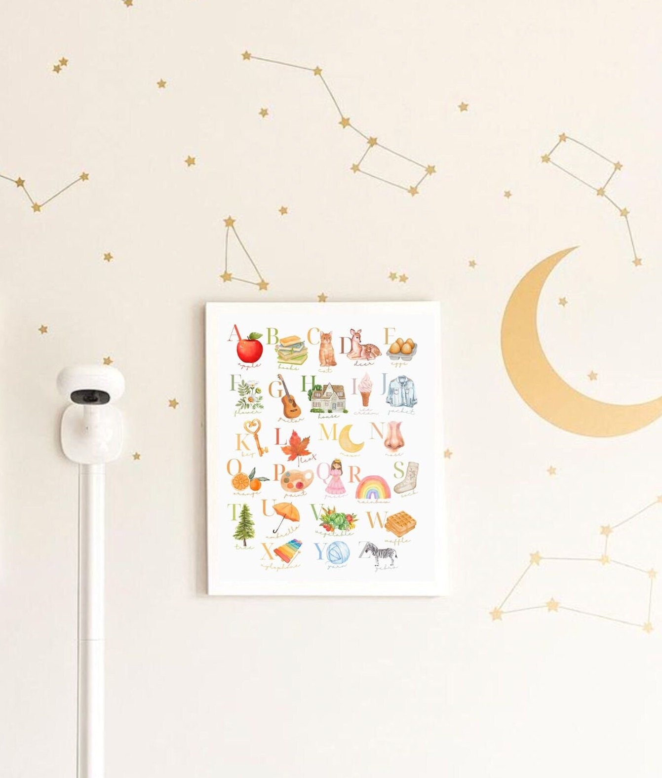 Watercolor Alphabet Poster Nursery Decor, Printable Wall Art, Kids Room ...