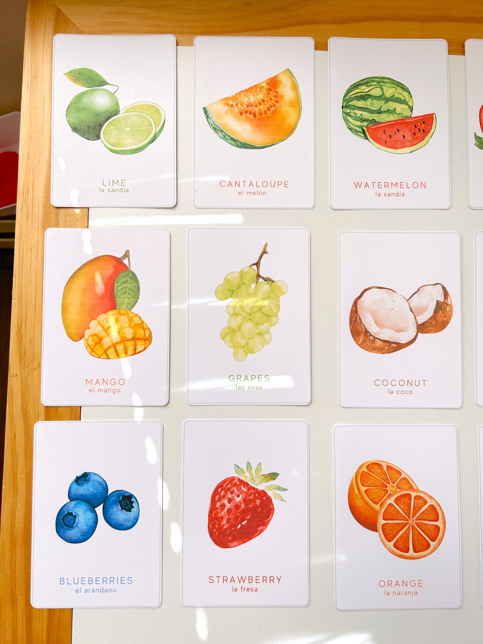 Printable Fruit Flash Cards | Montessori Cards, Homeschool Resources ...
