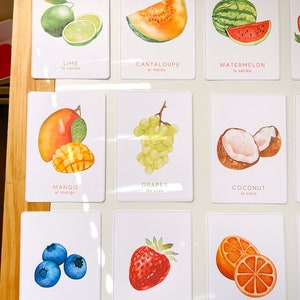 Printable Fruit Flash Cards | Montessori Cards, Homeschool Resources ...