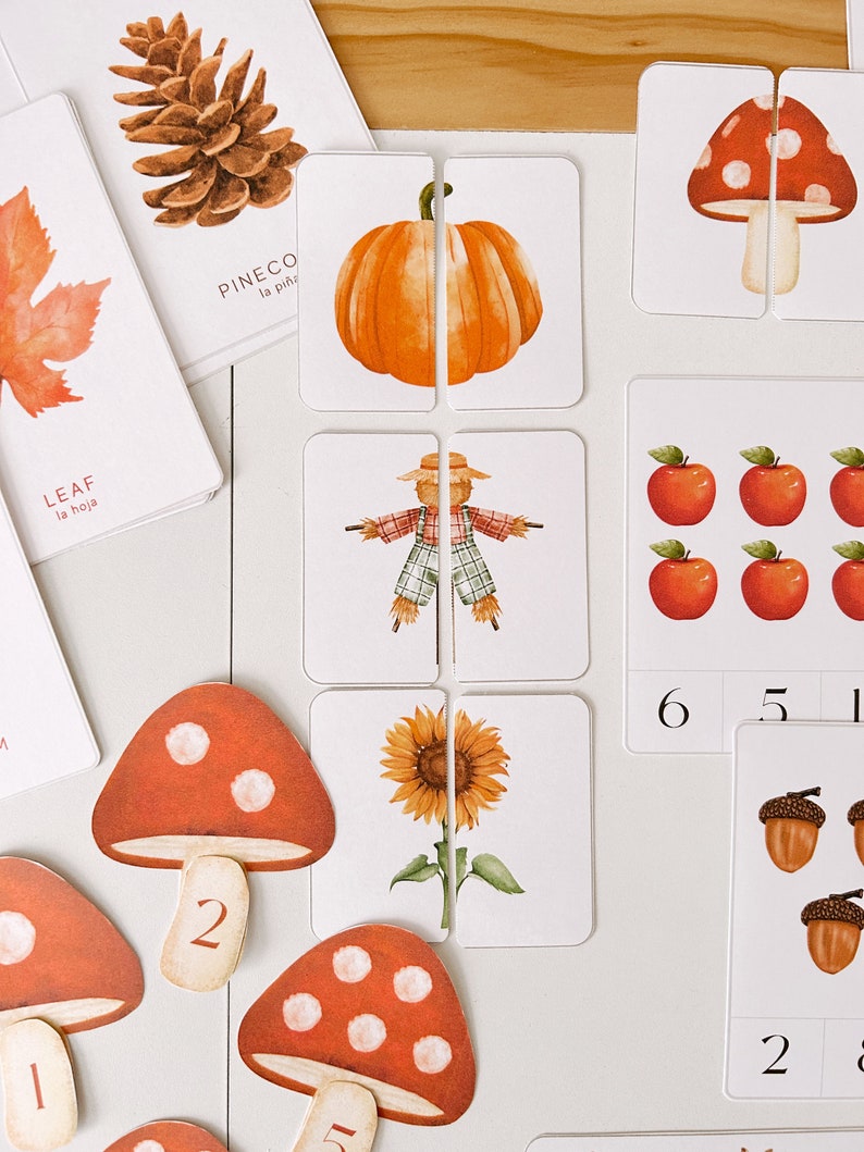 Printable Autumn Study Unit for Toddlers Bilingual - Etsy