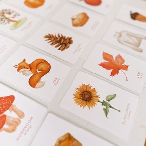 English/spanish Autumn Word Cards Homeschool Resources, Fall Nature ...