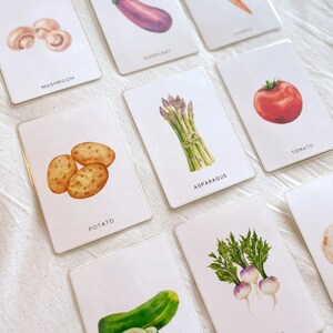 Printable Vegetable Flash Cards | Montessori Cards, Homeschool ...