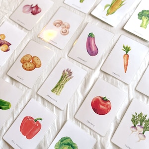Printable Vegetable Flash Cards | Montessori Cards, Homeschool ...