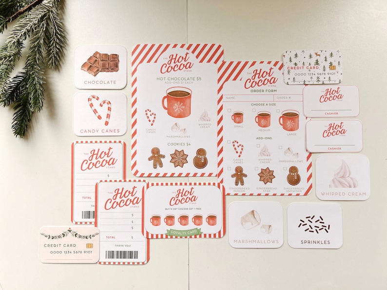 Hot Chocolate Dramatic Play Set PRINTABLE Hot Cocoa Role Play Set ...