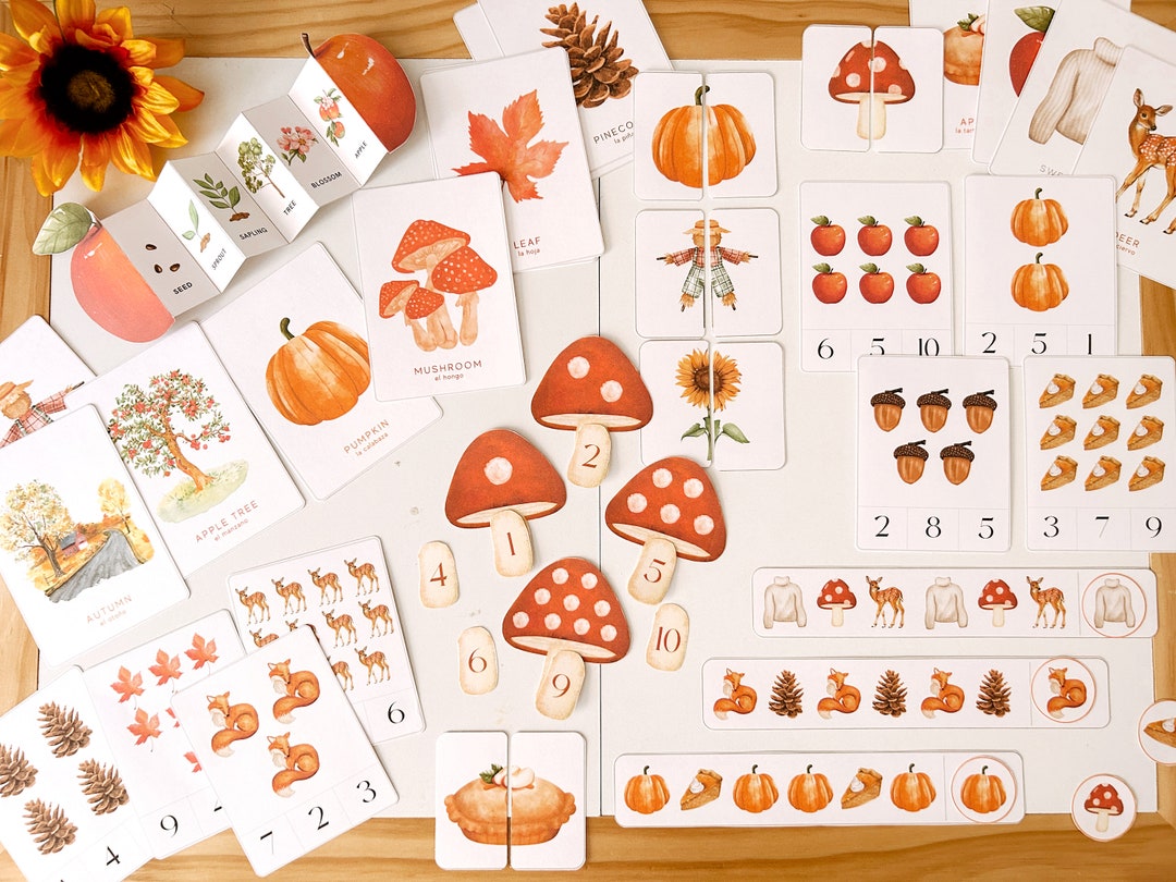 Printable Autumn Study Unit for Toddlers | Bilingual Printable, Fall ...