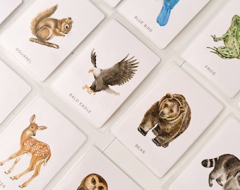Printable Forest Animal Cards | Toobs Matching Cards, Montessori Flash ...