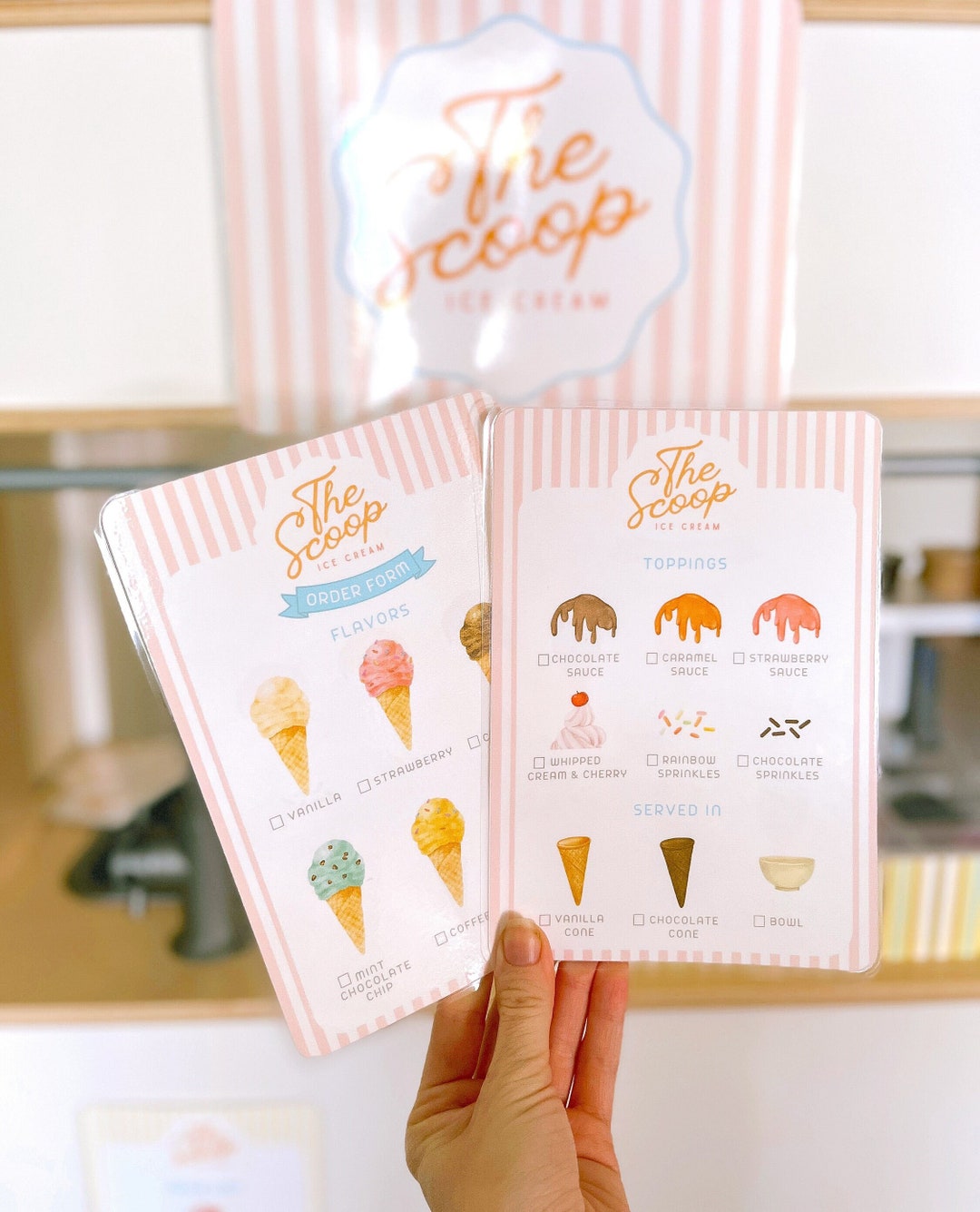 Ice Cream Dramatic Play Set PRINTABLE | Ice Cream Parlor Role Play Set ...