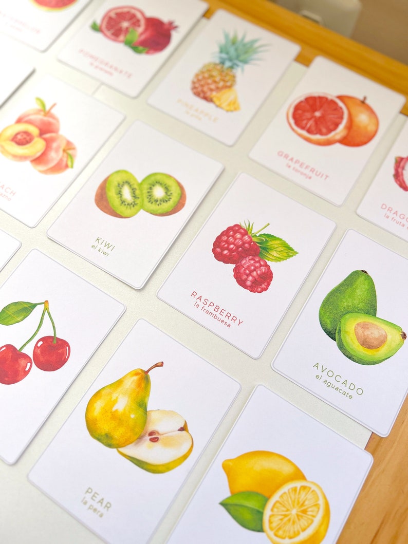 Printable Fruit Flash Cards Montessori Cards, Homeschool Resources ...