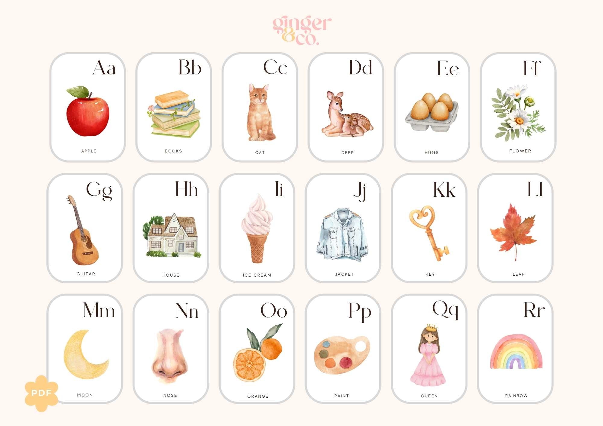 Printable Alphabet Cards | Montessori Cards, Homeschool Resources ...