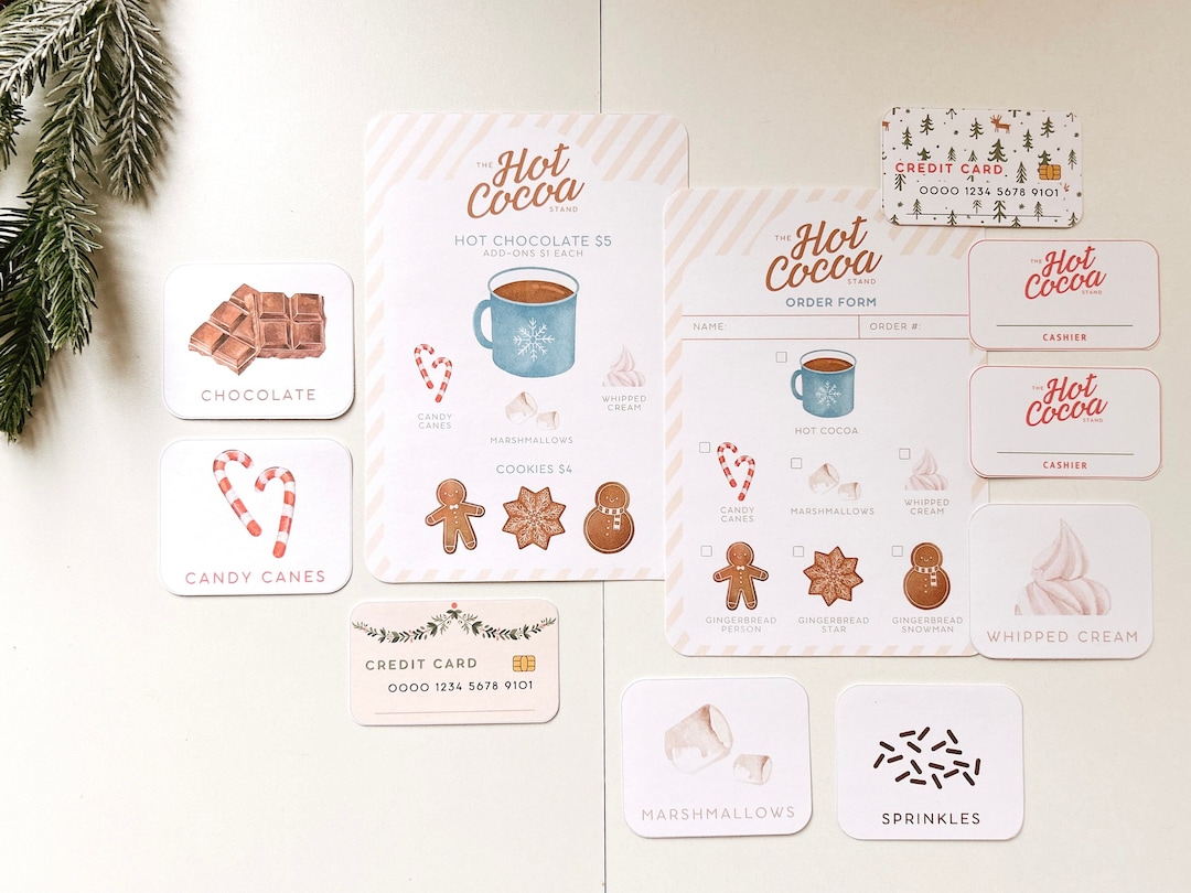 Hot Chocolate Dramatic Play Set PRINTABLE | Hot Cocoa Role Play Set ...
