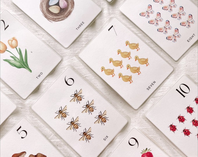 Printable Watercolor Nature Number Cards 1-10 | Preschool Printables ...