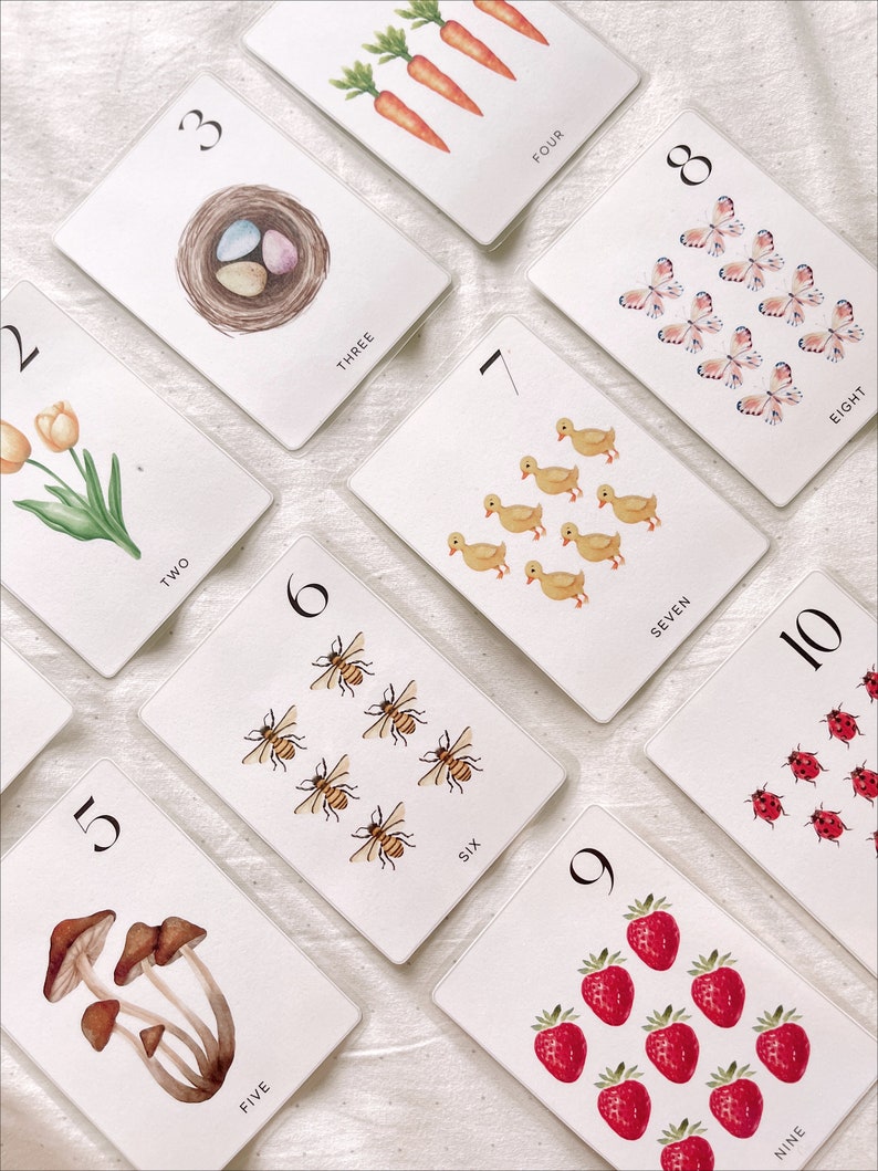 Printable Watercolor Nature Number Cards 1-10 | Preschool Printables ...