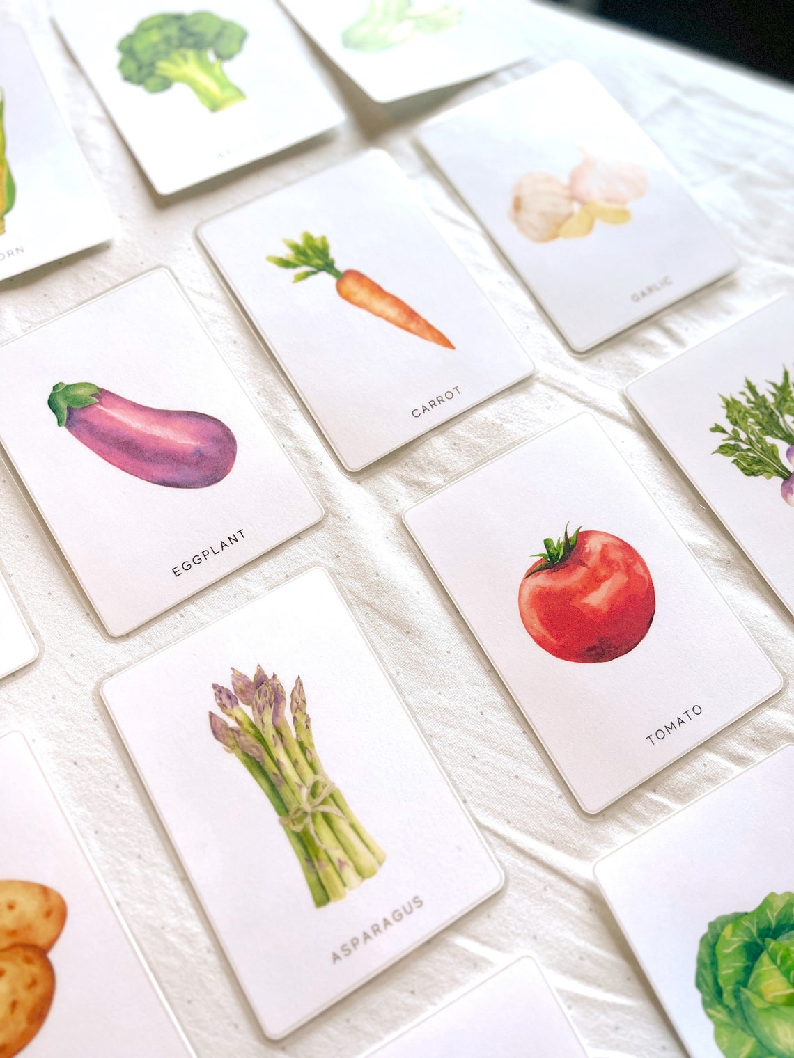 Printable Vegetable Flash Cards Montessori Cards, Homeschool Resources ...