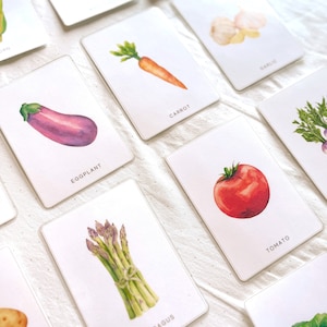 Printable Vegetable Flash Cards | Montessori Cards, Homeschool ...