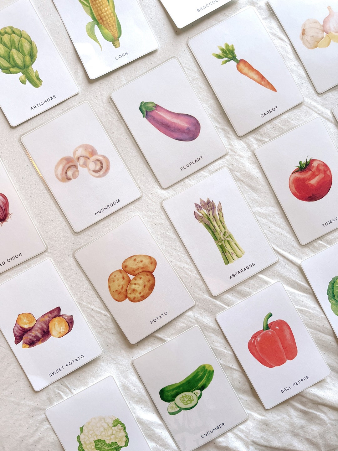 Printable Vegetable Flash Cards | Montessori Cards, Homeschool ...