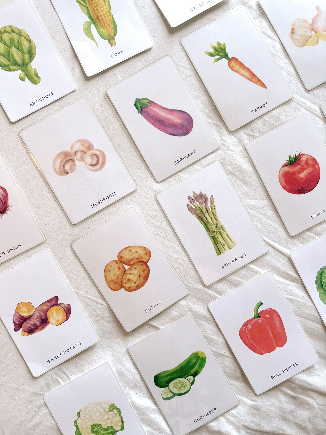 Printable Vegetable Flash Cards Montessori Cards, Homeschool Resources ...