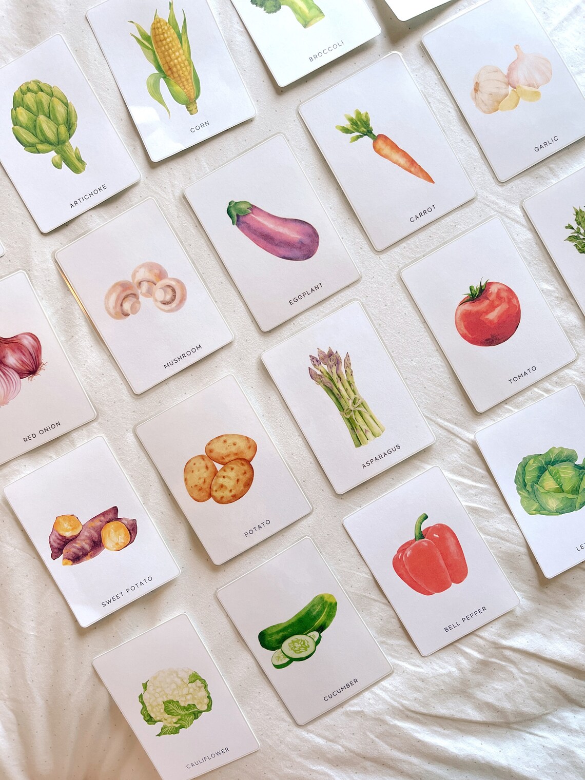 Printable Vegetable Flash Cards Montessori Cards, Homeschool Resources ...