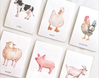 Printable Farm Animal Cards | Toobs Matching Cards, Montessori Flash ...