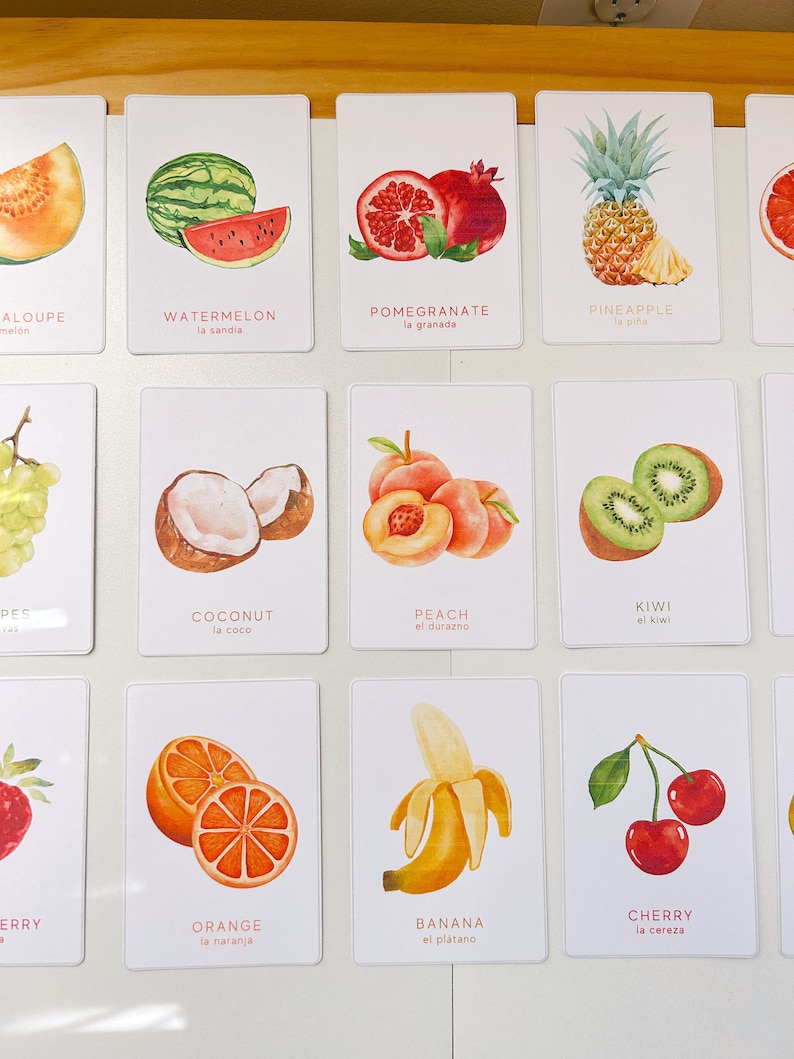 Printable Fruit Flash Cards Montessori Cards, Homeschool Resources ...