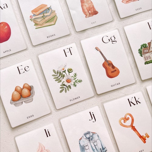Printable Alphabet Cards Montessori Cards Homeschool - Etsy