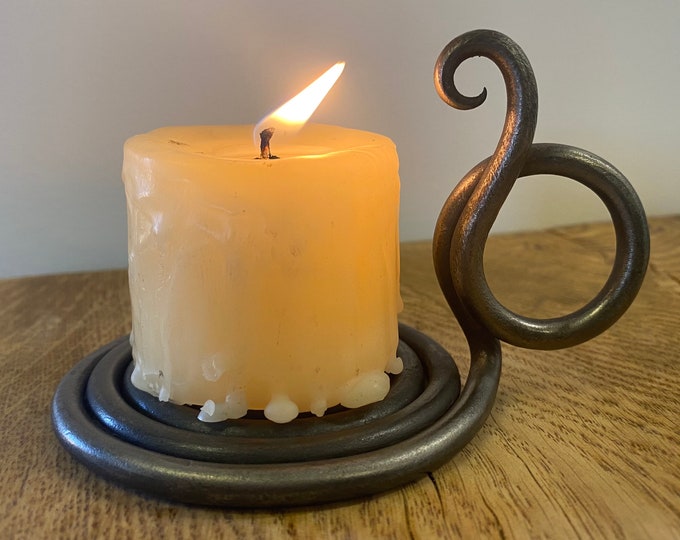 Wrought Iron Spiral Chamber Candle Holder Hand Forged Rustic Vintage - Etsy