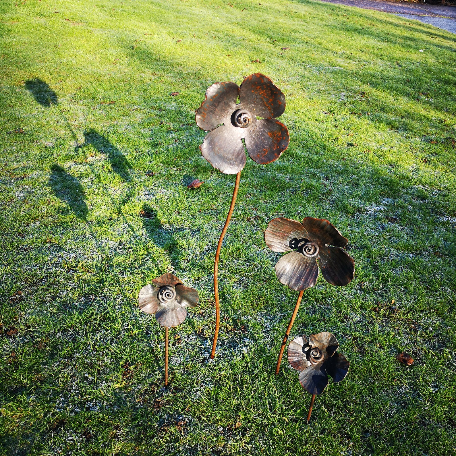 Hand Forged Steel Garden Flower Handmade Poppy Sculpture - Etsy