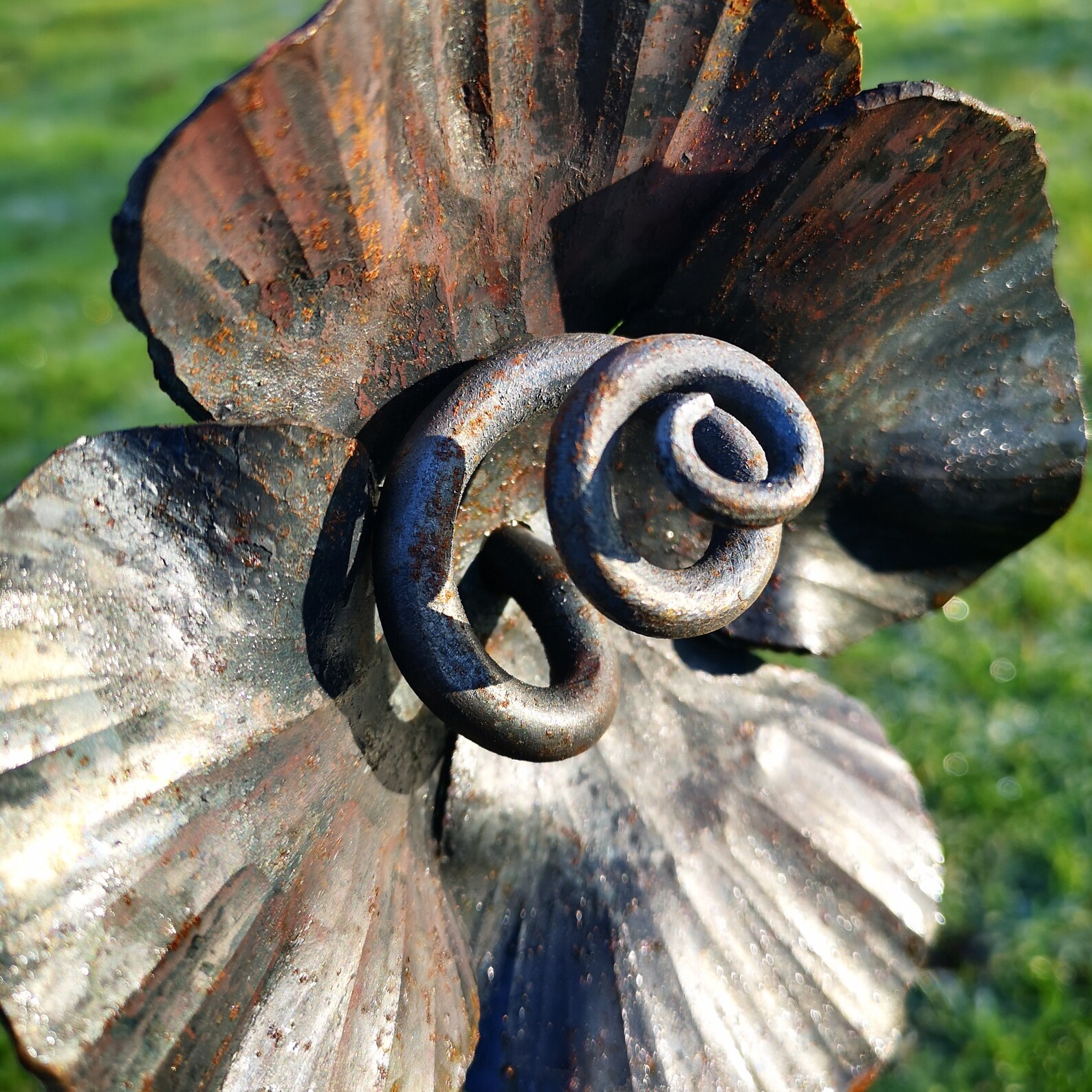 Hand Forged Steel Garden Flower Handmade Poppy Sculpture | Etsy