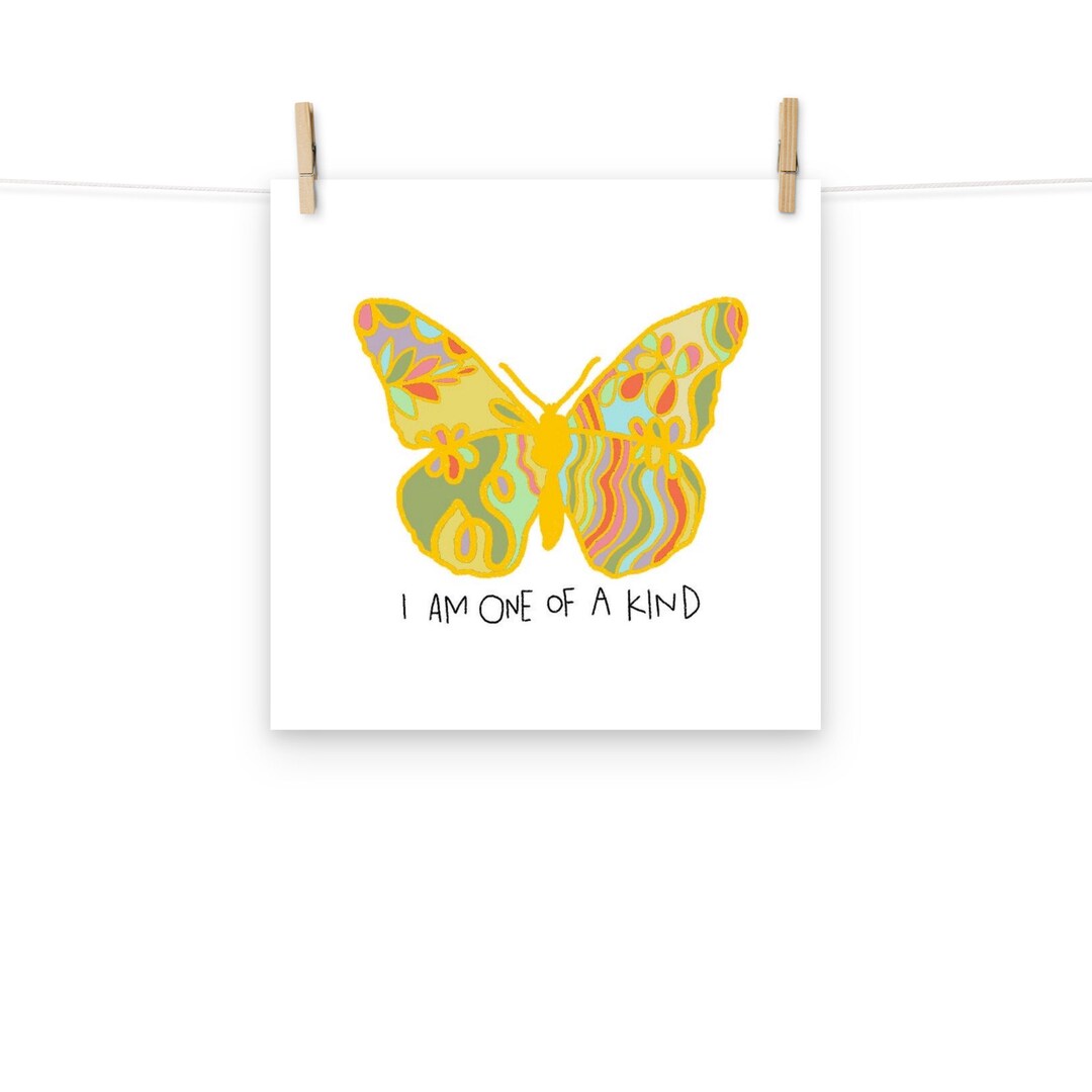 Yellow Butterfly Affirmation Art Print Poster - Etsy