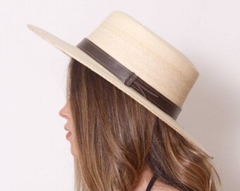 Flat Brim Straw Hat | Etsy