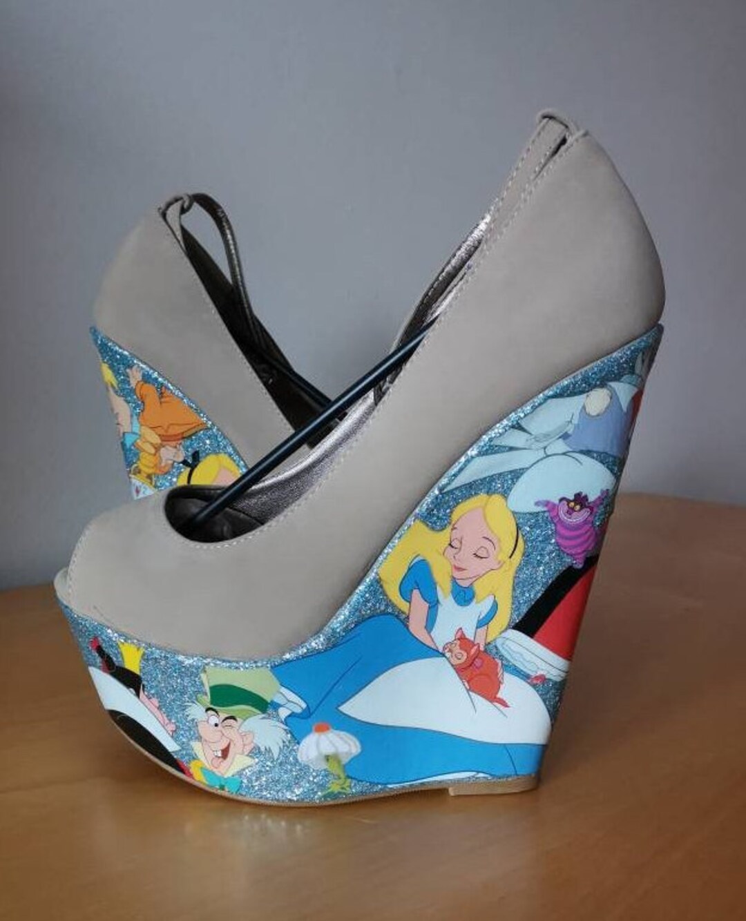 Alice in Wonderland High Heel Shoes Wedges Size UK 6/39 - Etsy